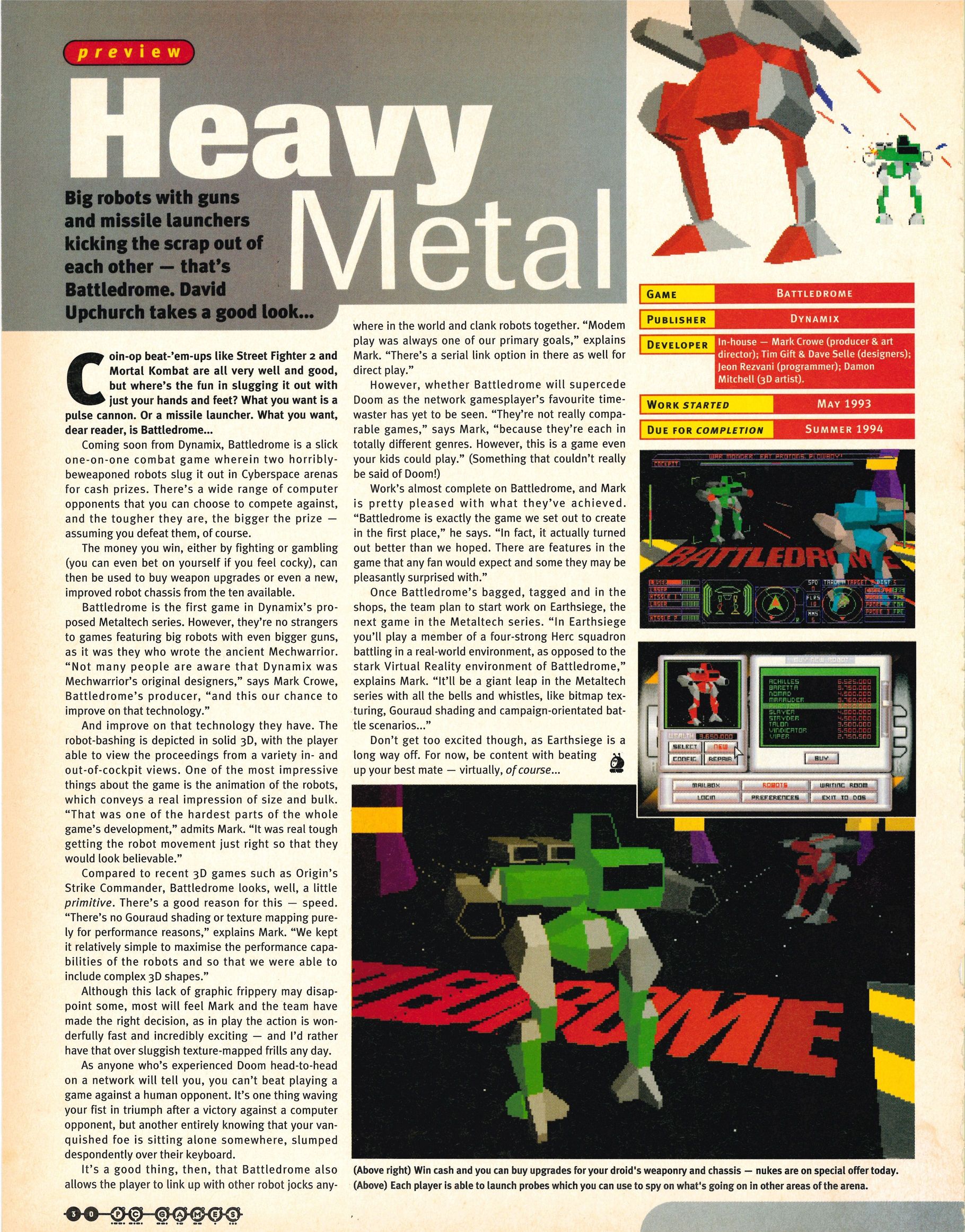 Metaltech: Battledrome - Video Game Morgue File
